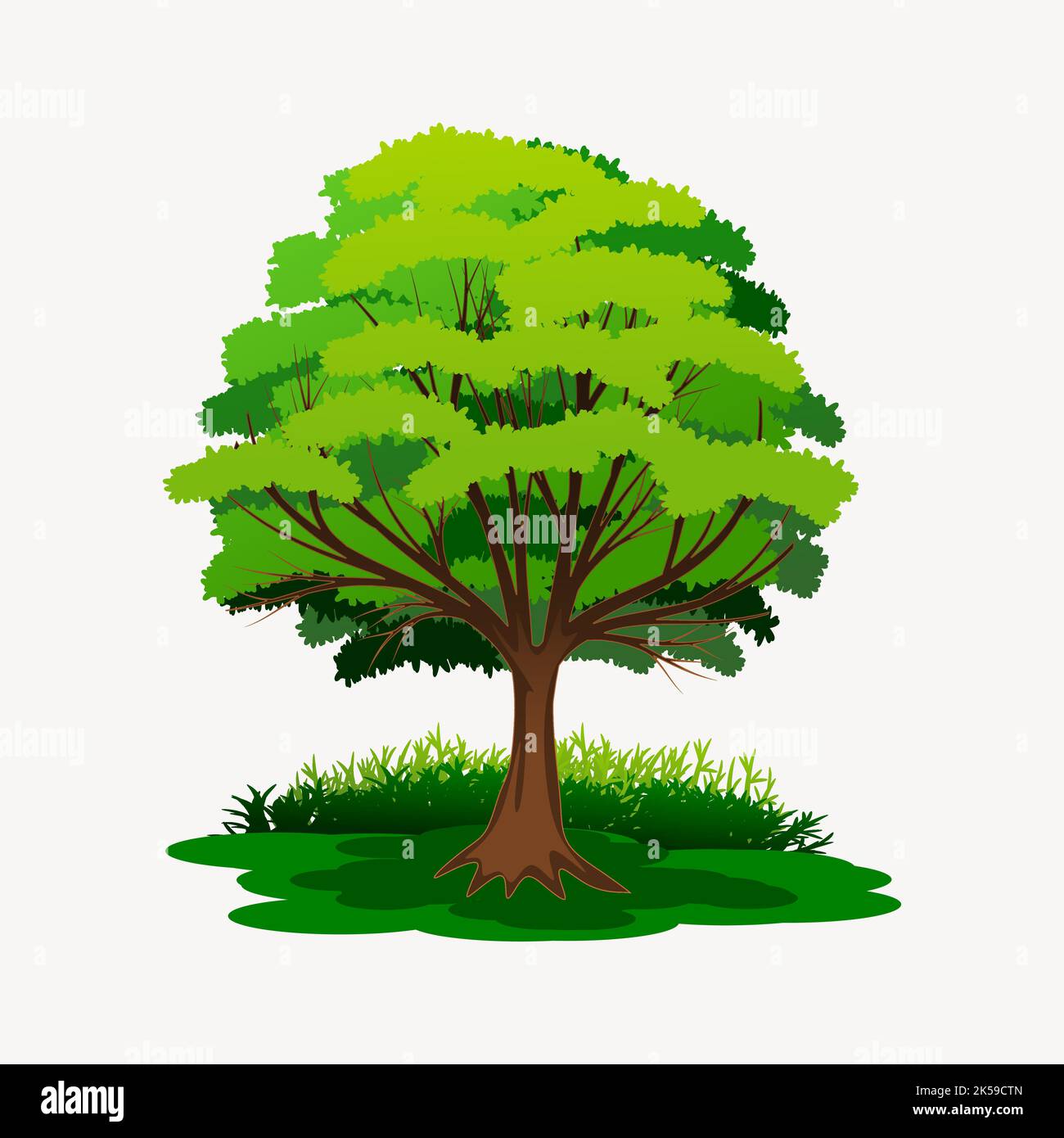 Lone tree sticker, botanical illustration vector Stock Vector Image ...
