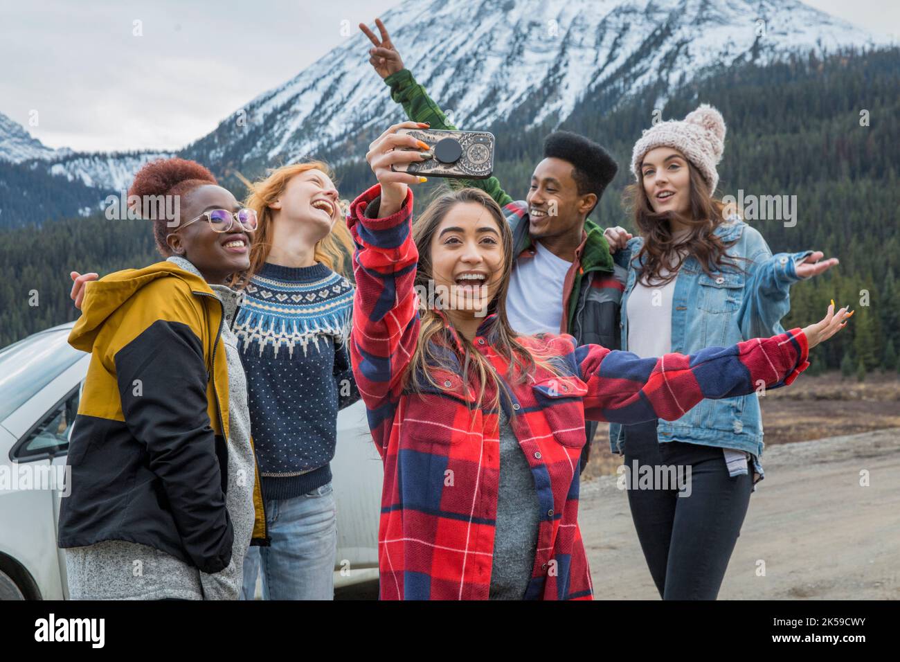 American road trip selfie hi-res stock photography and images - Alamy