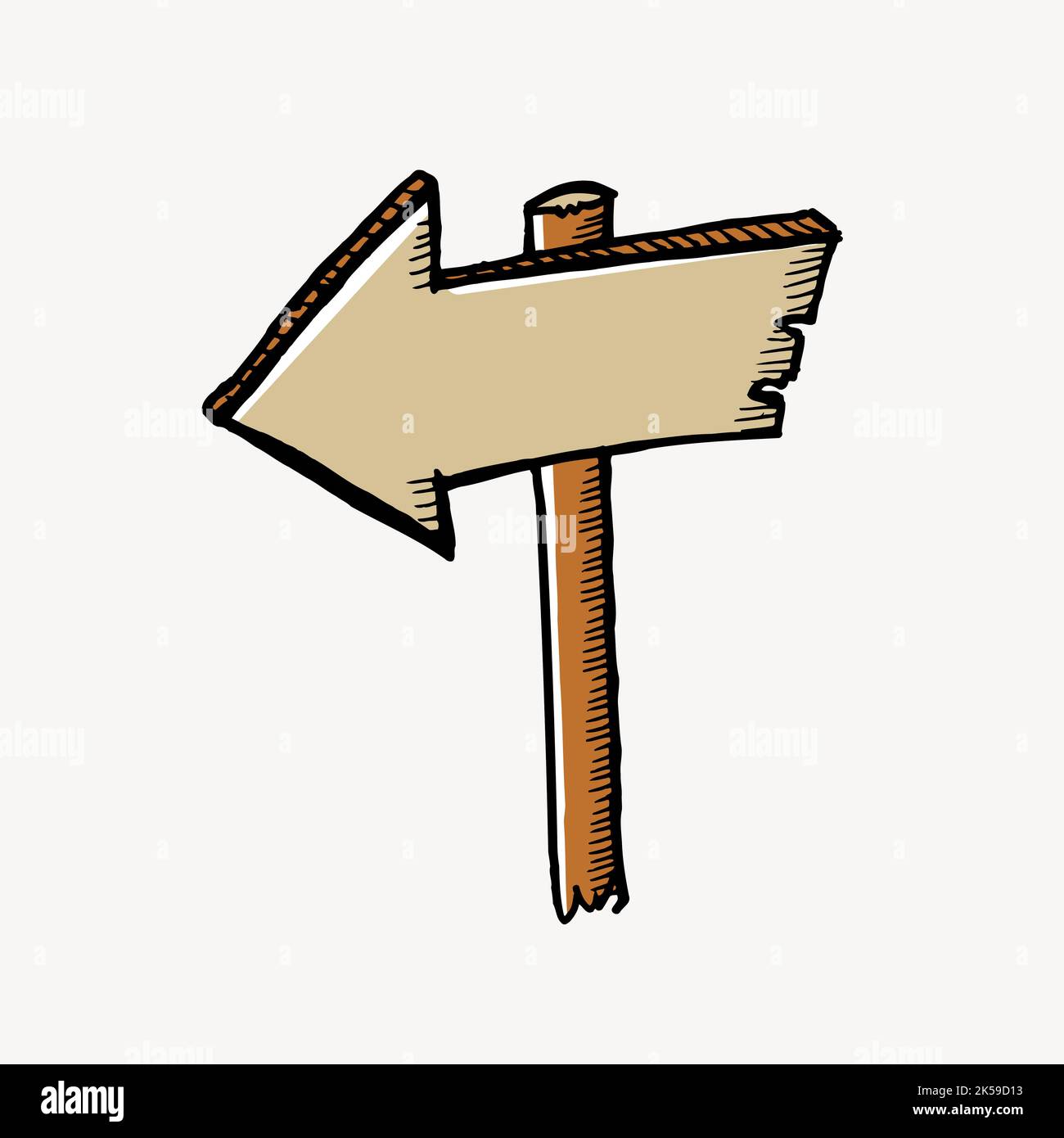 Arrow wooden sign sticker, vintage illustration vector Stock Vector ...