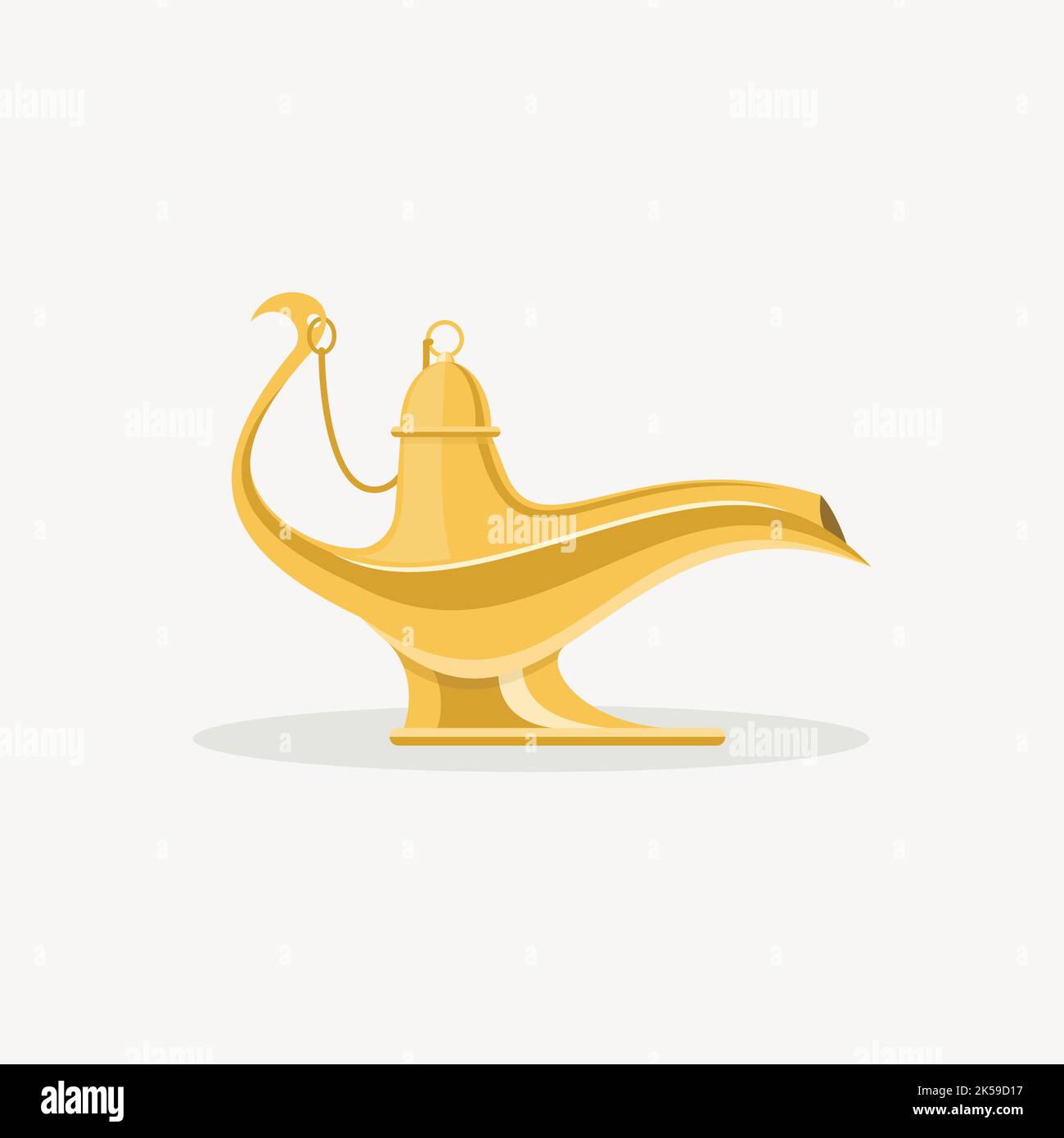 Golden lamp sticker, object illustration vector Stock Vector Image ...