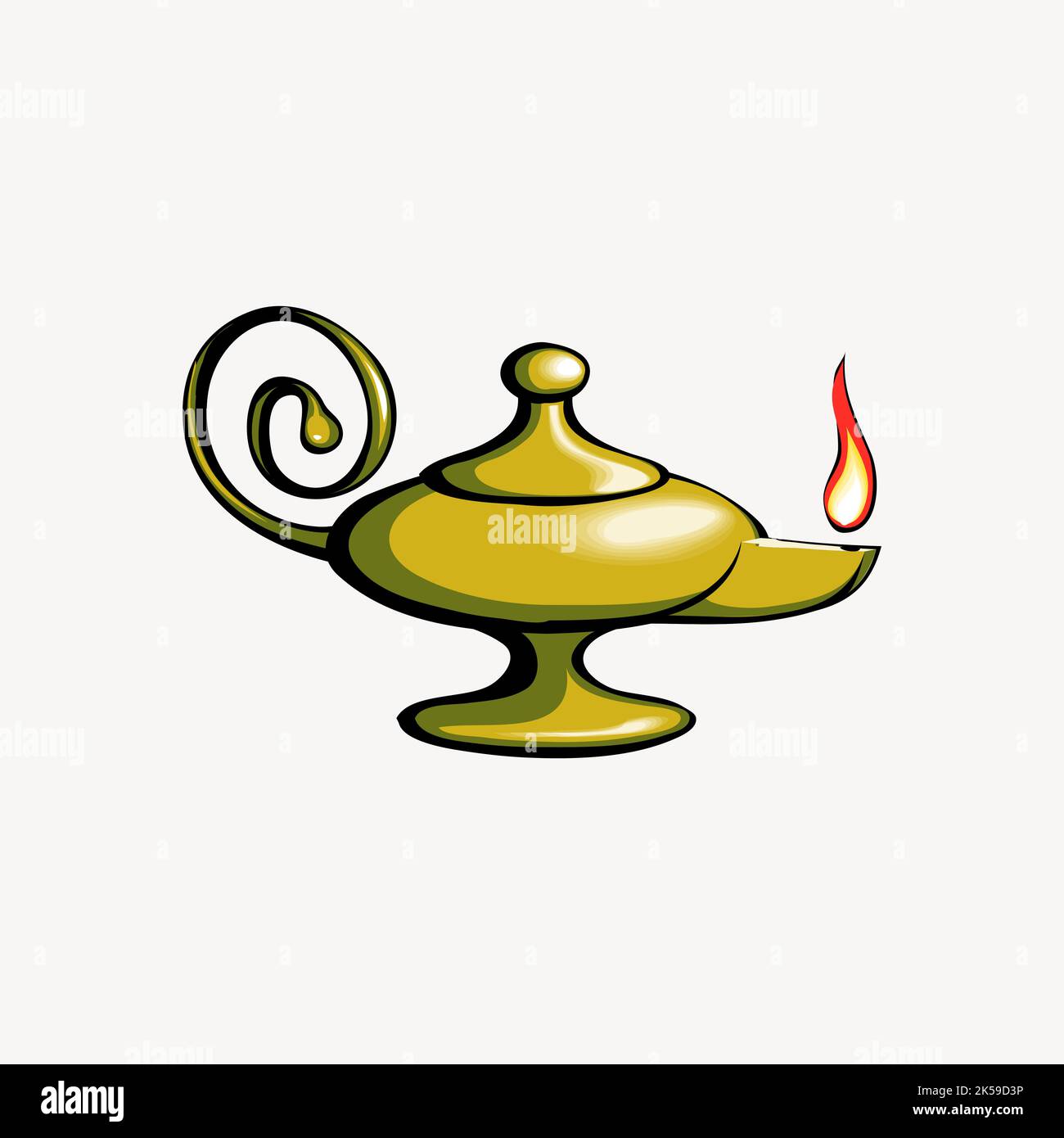 Golden lamp sticker, object illustration vector Stock Vector Image ...