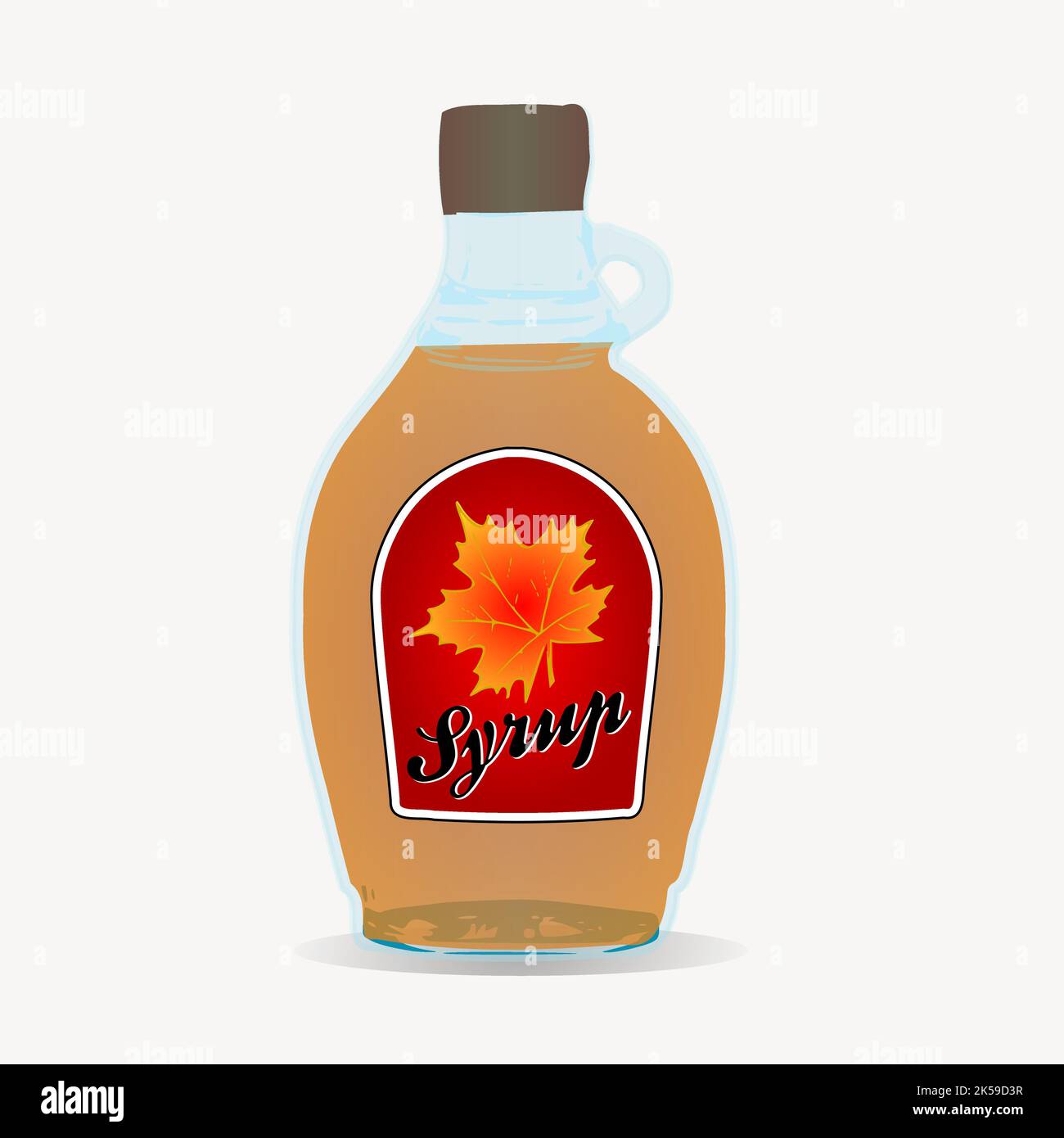 Maple syrup bottle clipart, food illustration vector Stock Vector Image ...