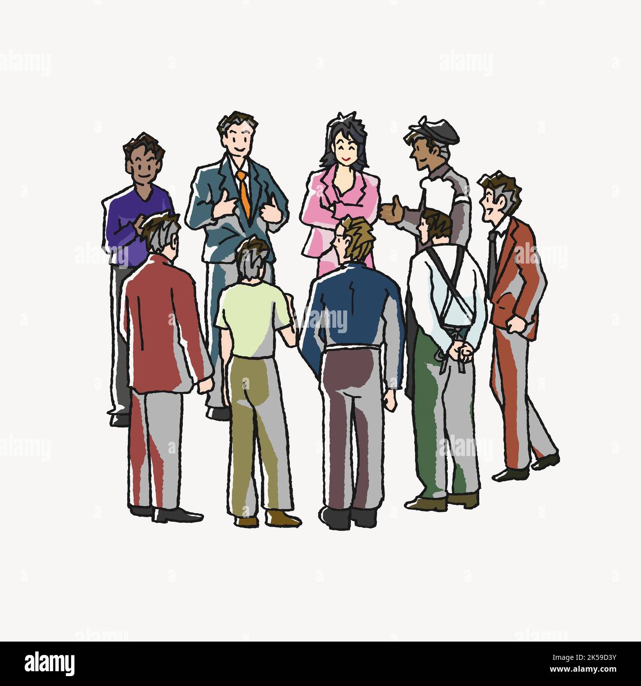 Diverse people gathering sticker hi-res stock photography and images ...