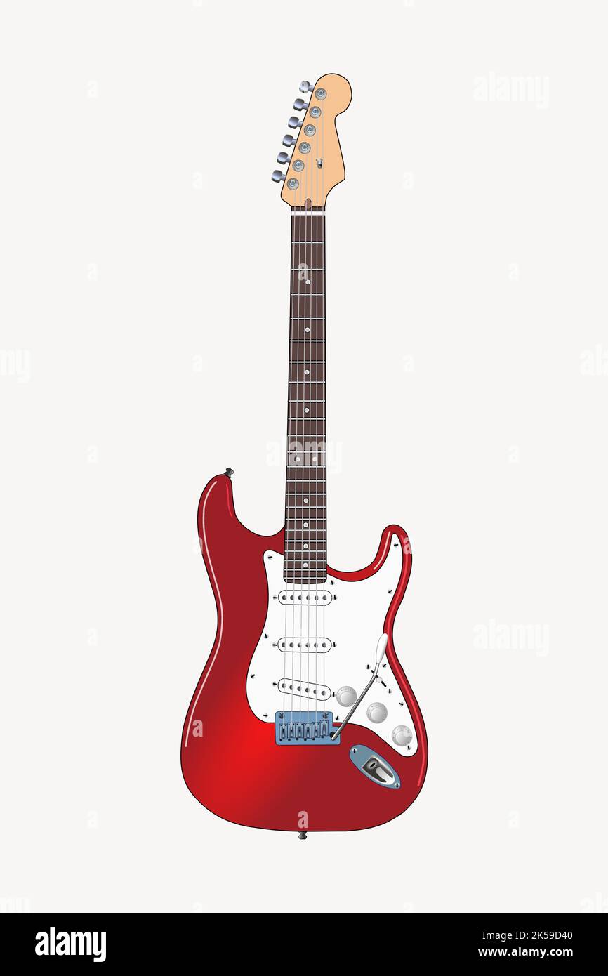 Electric guitar clipart, musical instrument illustration vector Stock ...