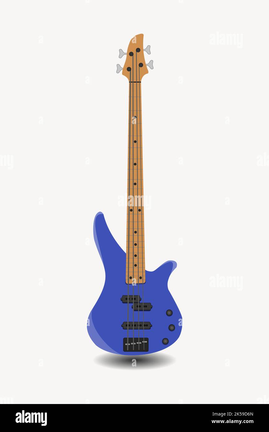 Bass guitar clipart, musical instrument illustration vector Stock ...