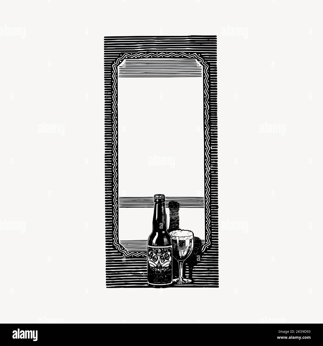 Beer frame clipart, vintage illustration vector Stock Vector Image ...