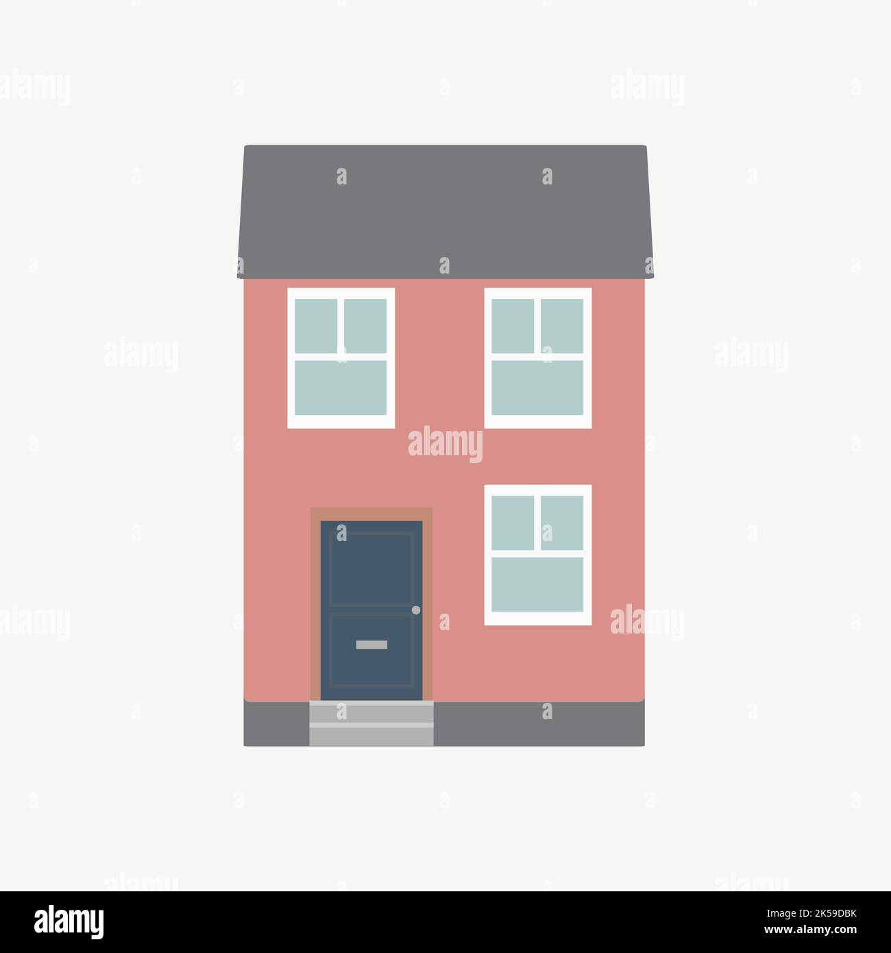 Cartoon house sticker, architecture illustration vector Stock Vector ...