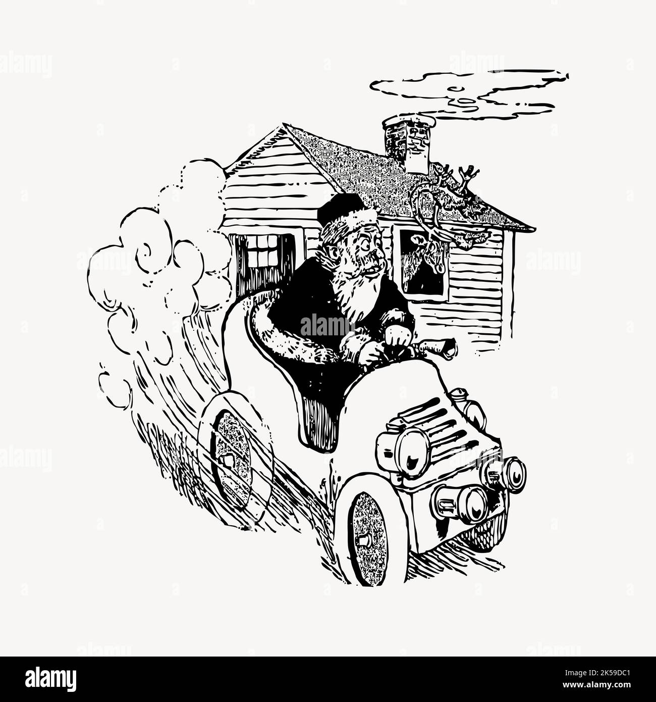 Santa Claus clipart, vintage Christmas illustration vector Stock Vector ...