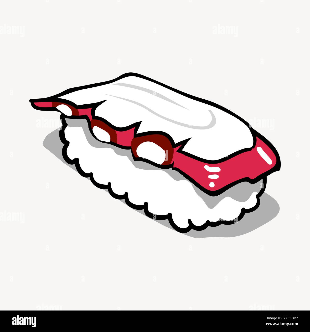 Octopus sushi sticker, Japanese food illustration vector Stock Vector ...