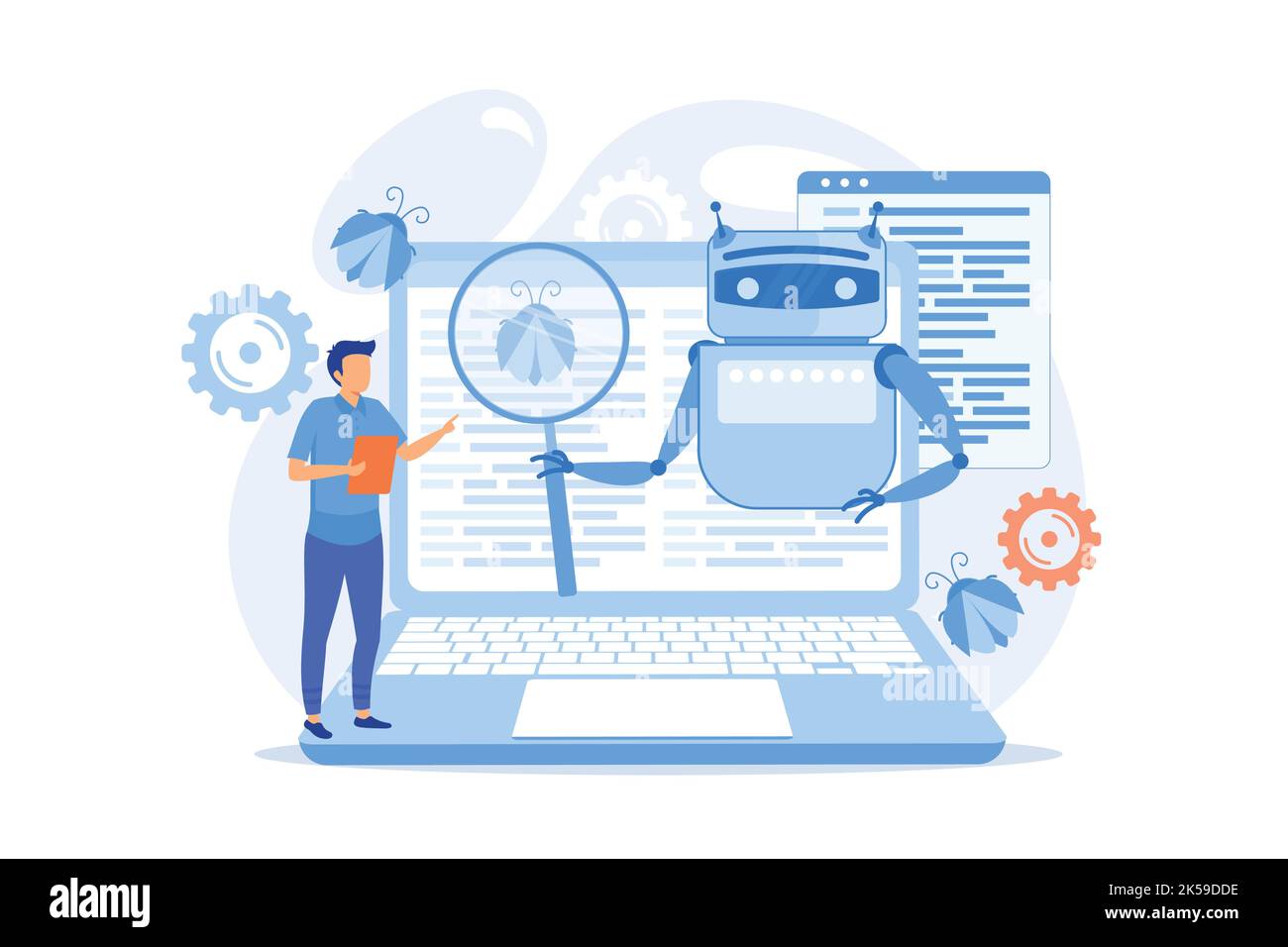 Controller reading regulations to robot. Artificial intelligence ...