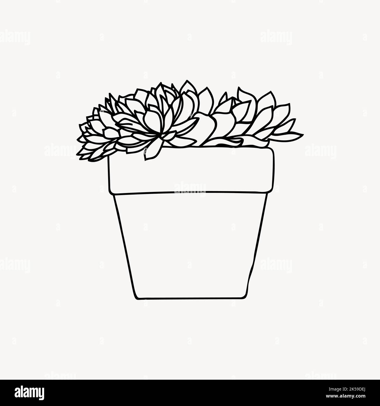 Minimal potted plant drawing, line art illustration vector Stock Vector ...