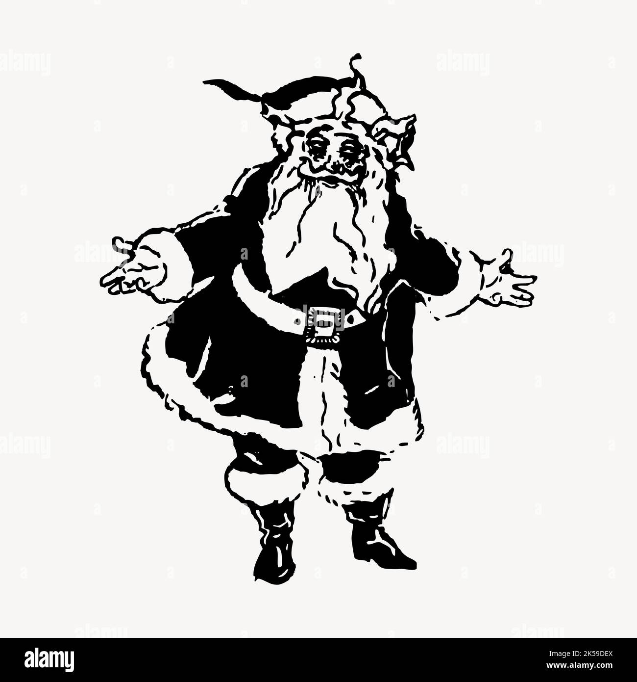 Santa Claus clipart, vintage Christmas illustration vector Stock Vector ...