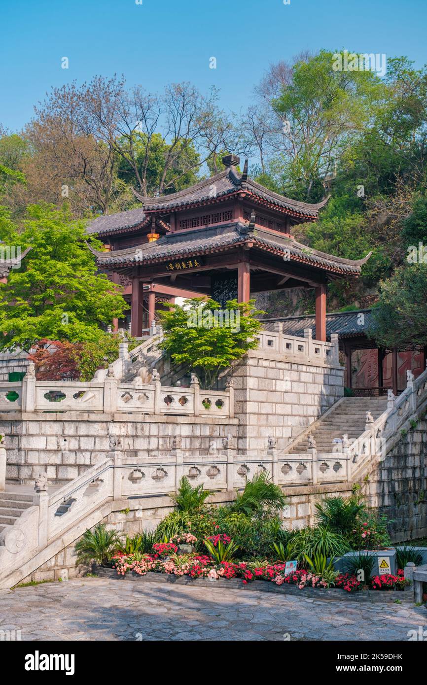 Spring scenery of Yellow Crane Tower Park in Wuhan, Hubei Stock Photo ...