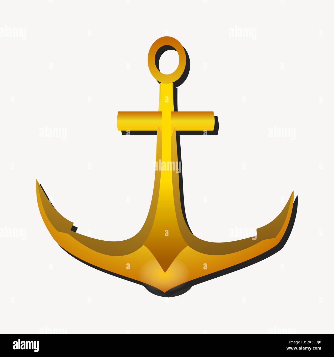 Gold anchor clipart, object illustration vector Stock Vector Image ...