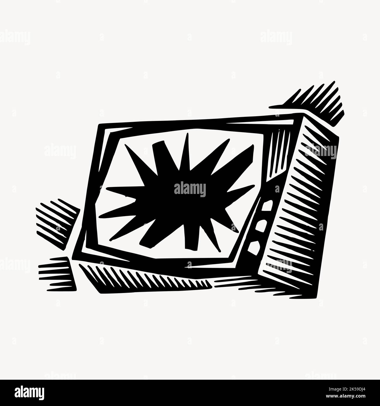 Broken television clipart, vintage illustration vector Stock Vector ...