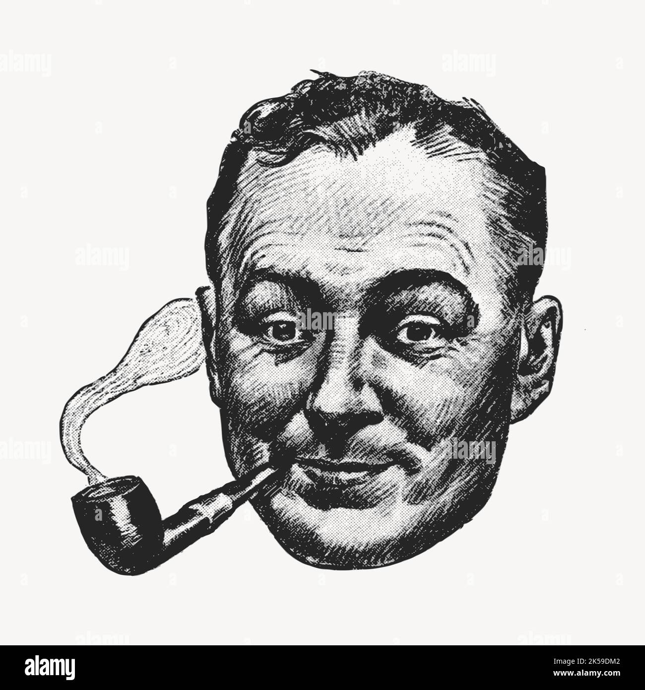 Man smoking pipe clipart, vintage illustration vector Stock Vector ...