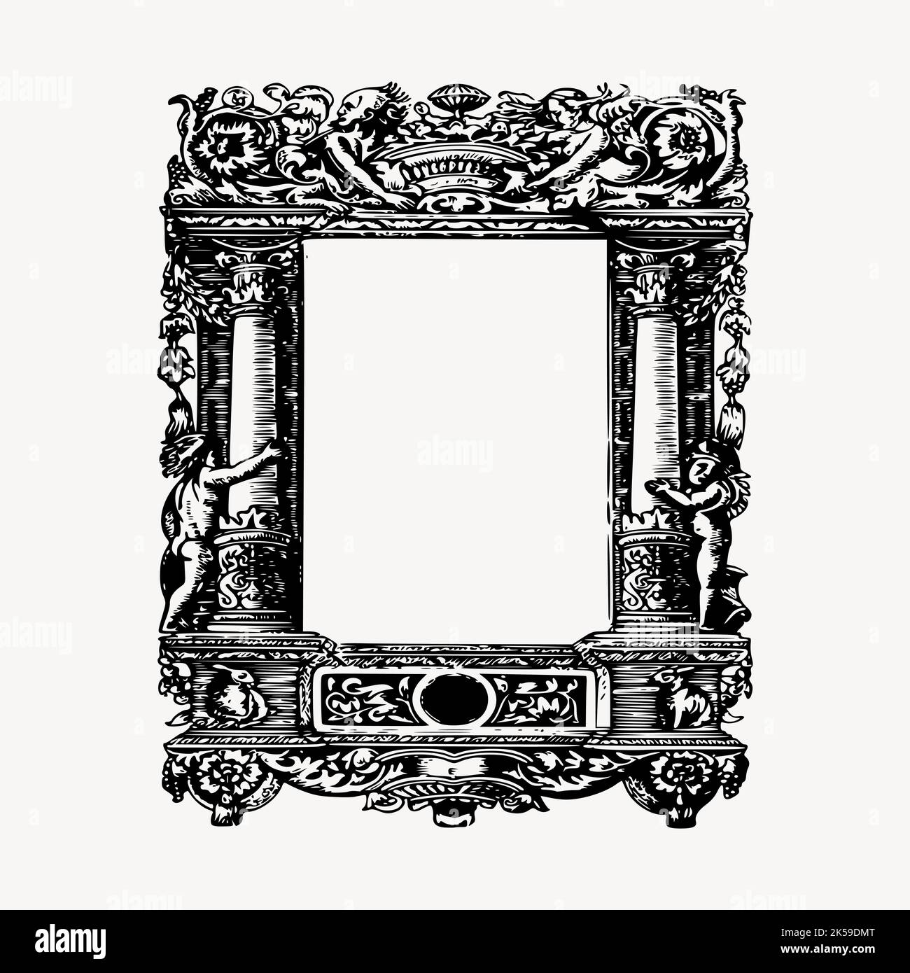 Ornate frame clipart, vintage illustration vector Stock Vector Image ...