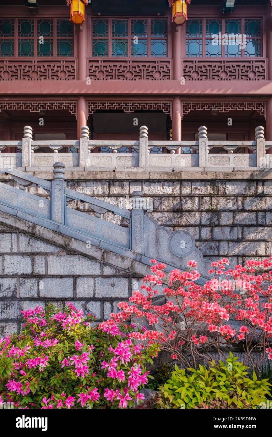 Spring scenery of Yellow Crane Tower Park in Wuhan, Hubei Stock Photo ...