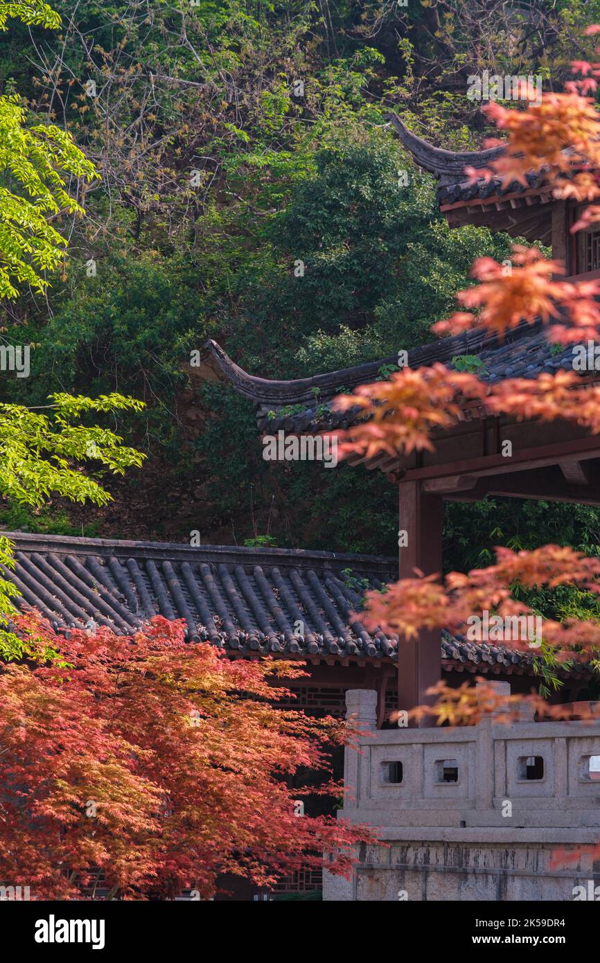 Spring scenery of Yellow Crane Tower Park in Wuhan, Hubei Stock Photo ...