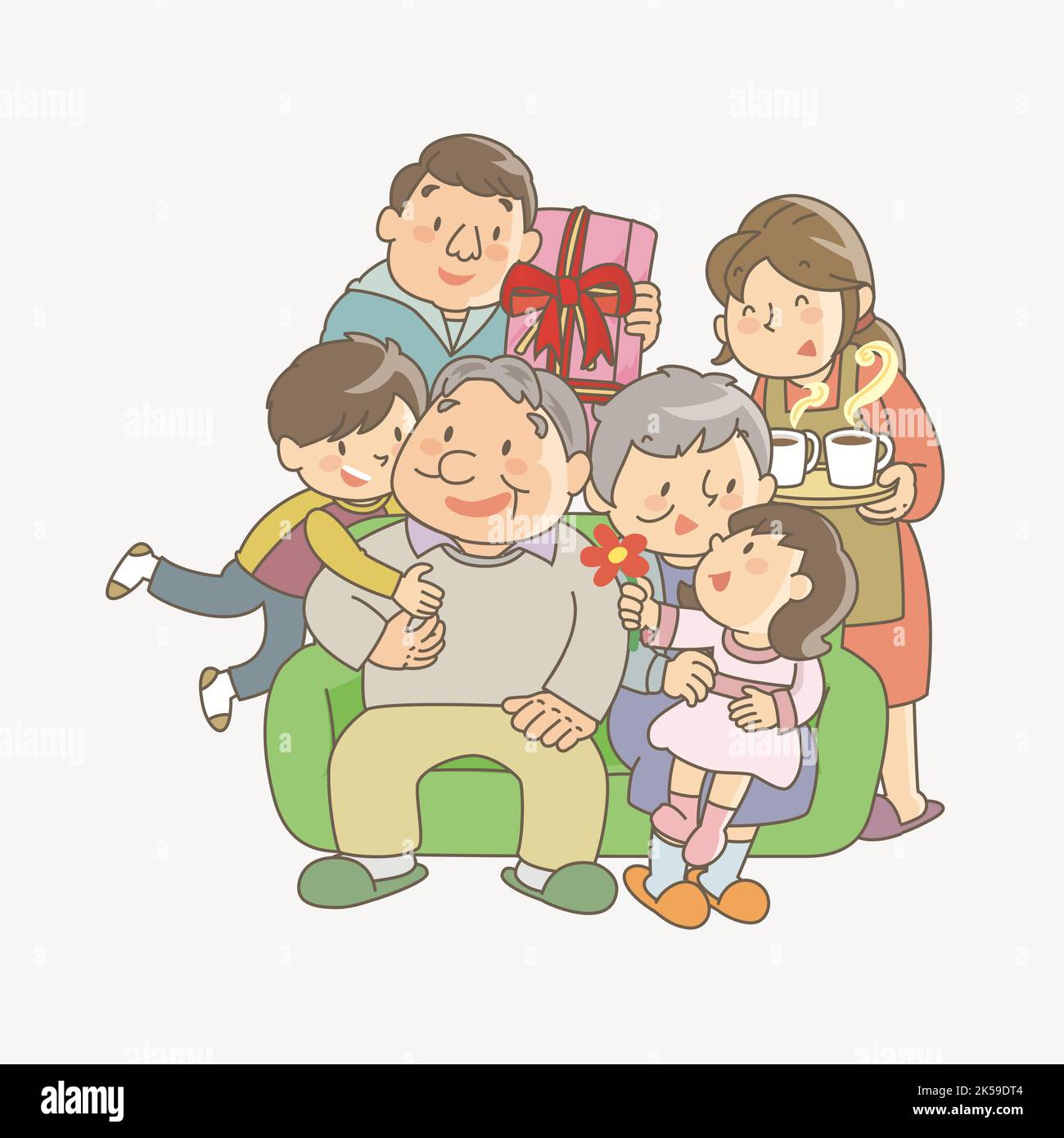 Cute family sticker, cartoon illustration vector Stock Vector Image ...