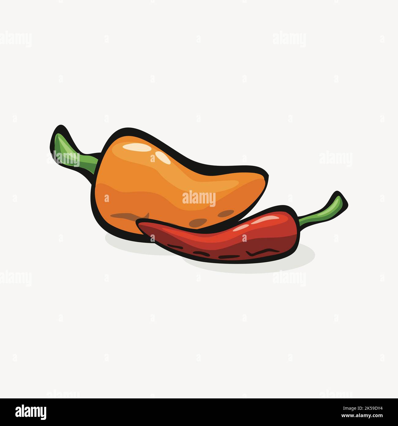 Chili pepper sticker, vegetable illustration vector Stock Vector Image ...