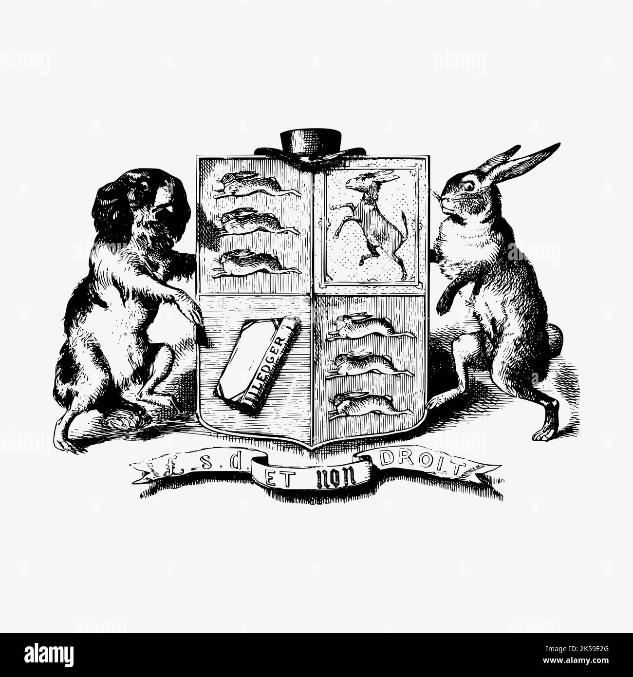 Coat of arms clipart, vintage animal illustration vector Stock Vector ...