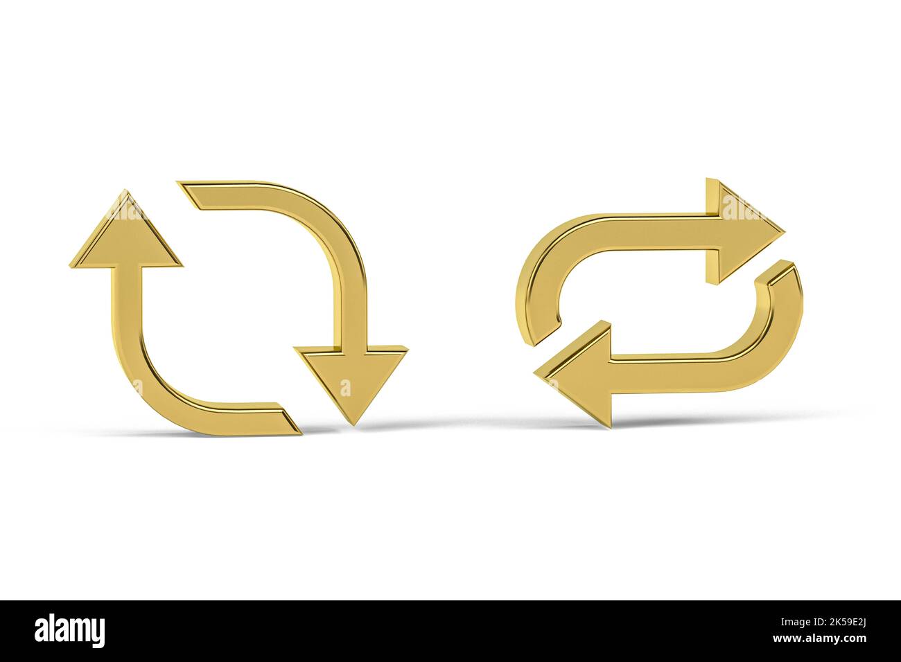 Golden 3d reset icon isolated on white background - 3D render Stock ...