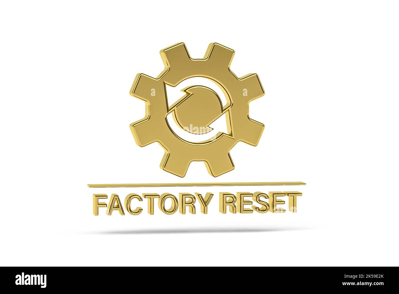 Golden 3d reset icon isolated on white background - 3D render Stock ...