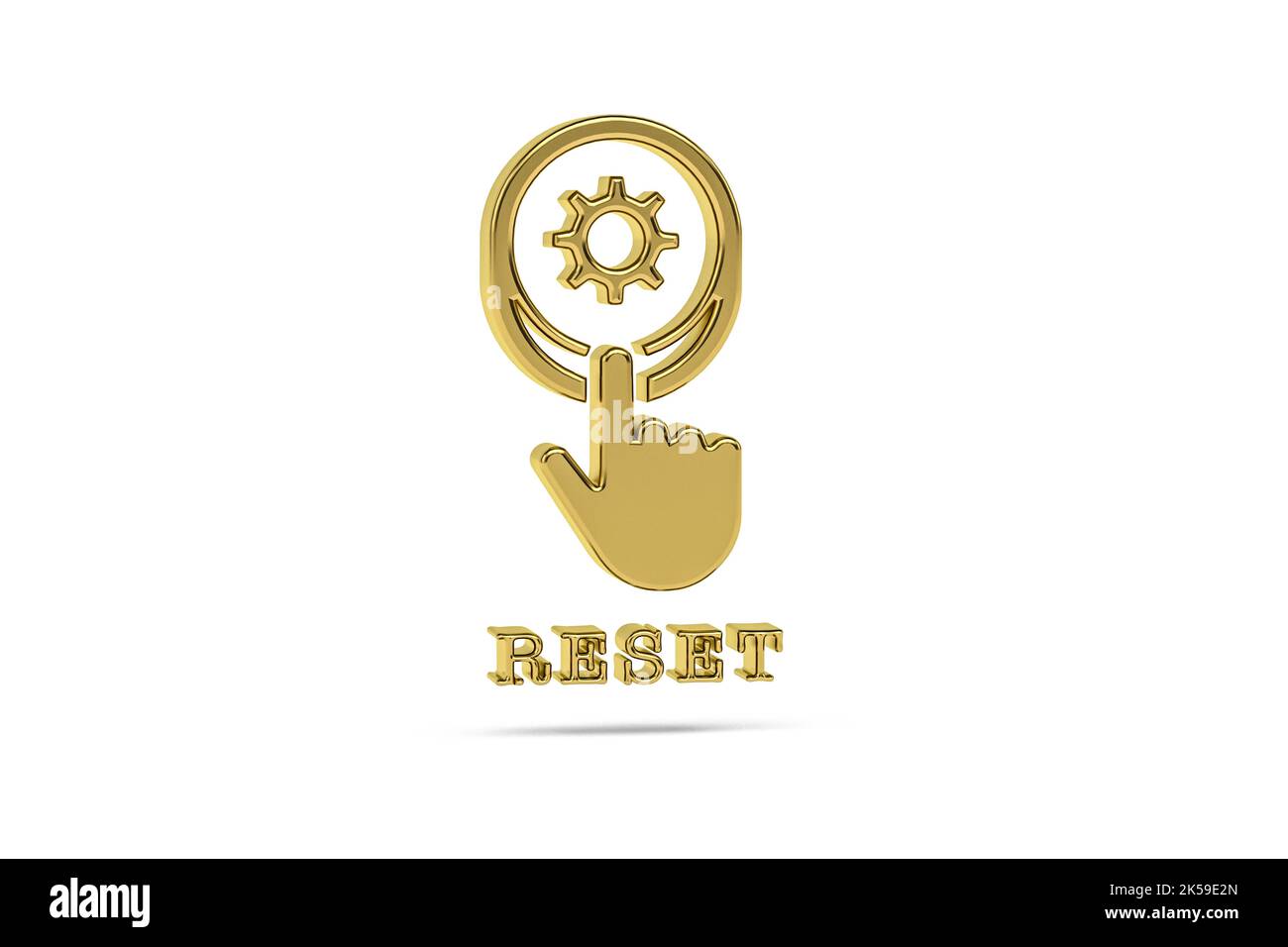 Golden 3d reset icon isolated on white background - 3D render Stock ...