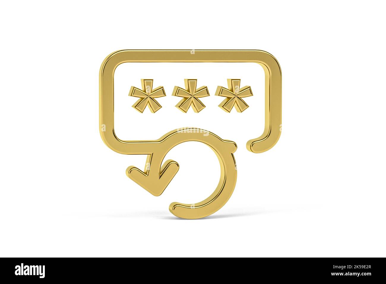 Golden 3d reset icon isolated on white background - 3D render Stock ...