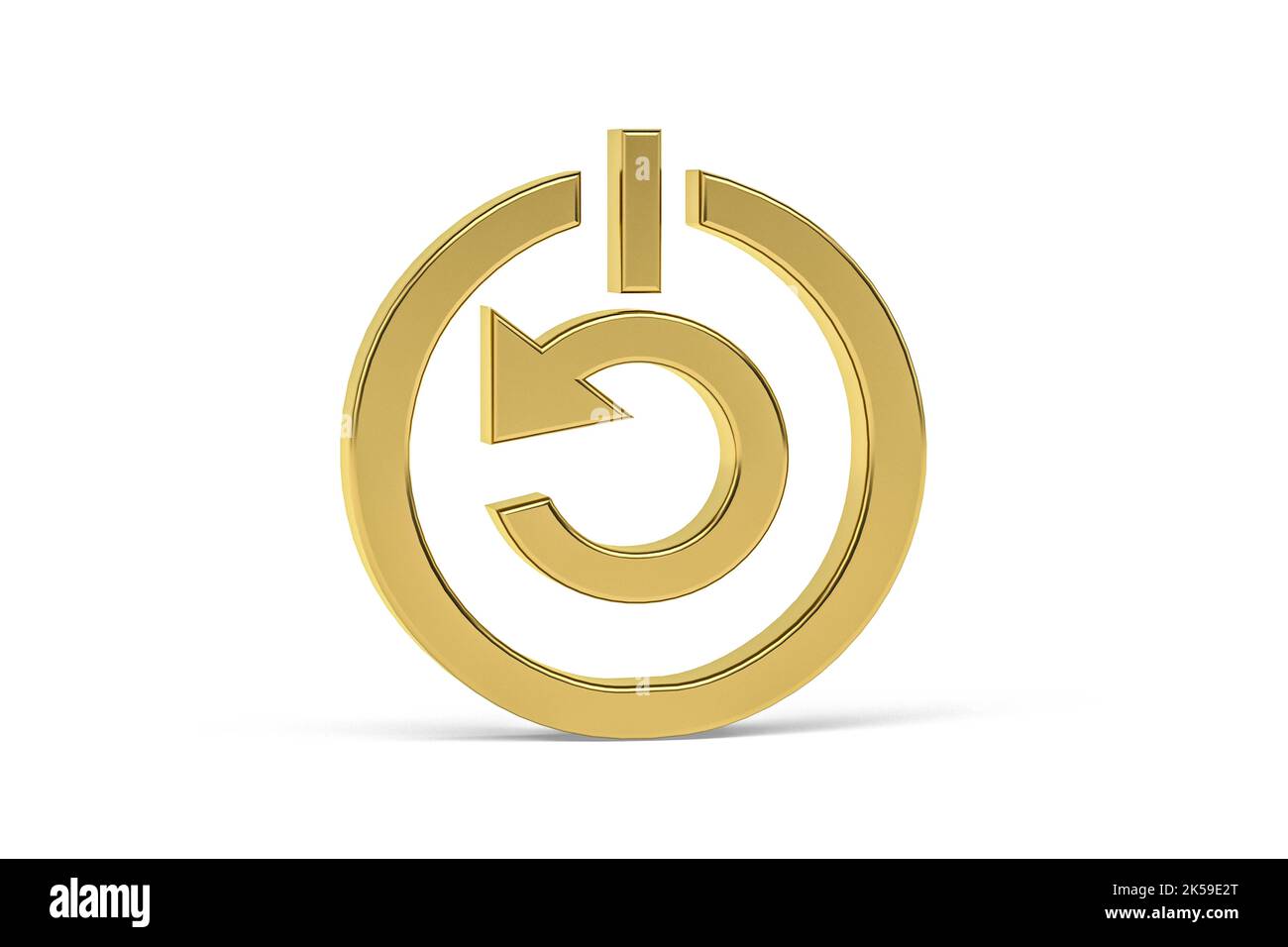 Golden 3d reset icon isolated on white background - 3D render Stock ...