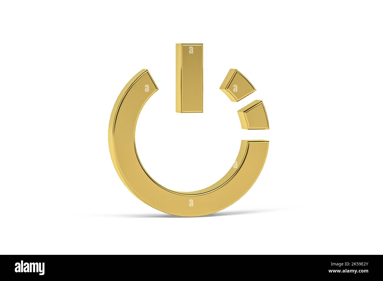 Golden 3d reset icon isolated on white background - 3D render Stock ...