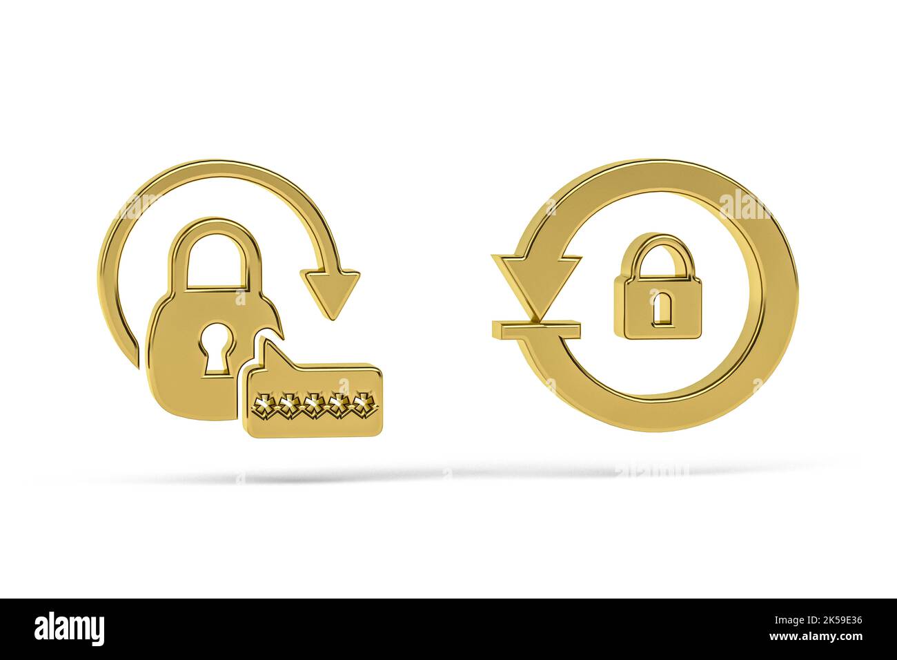 Golden 3d reset icon isolated on white background - 3D render Stock ...