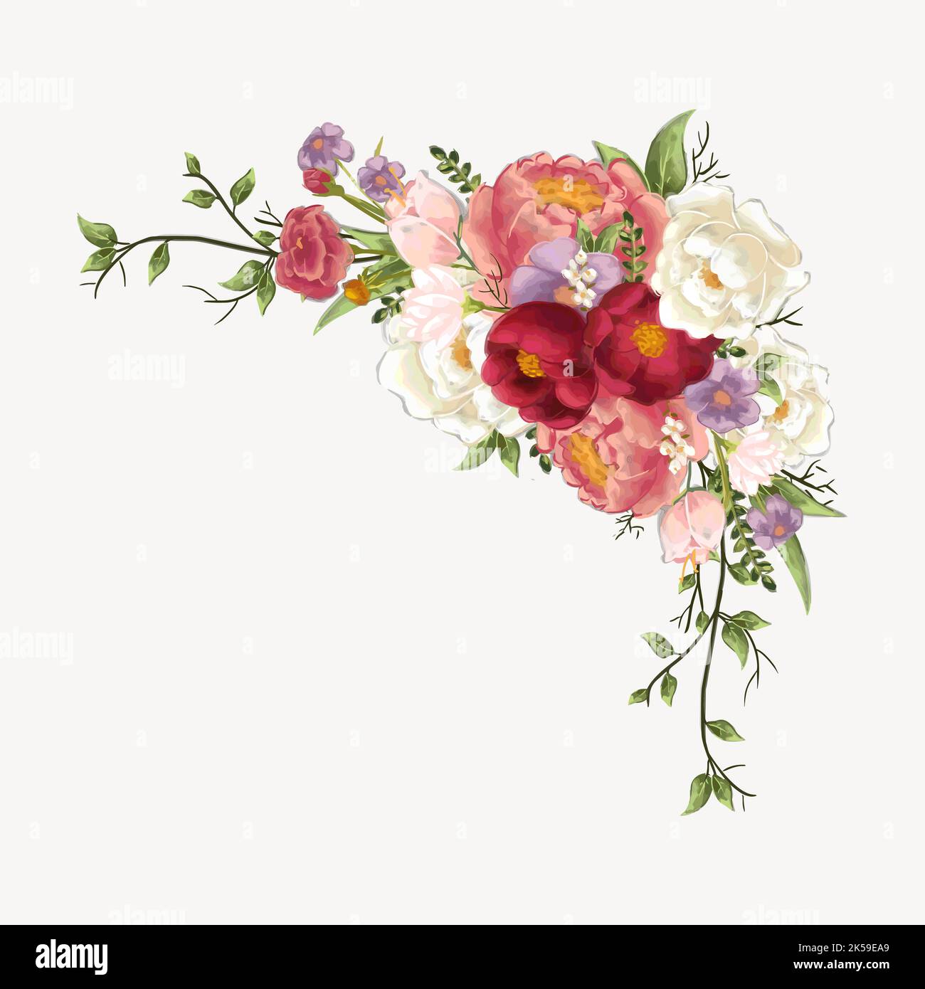 Floral corner sticker, decorative illustration vector Stock Vector ...