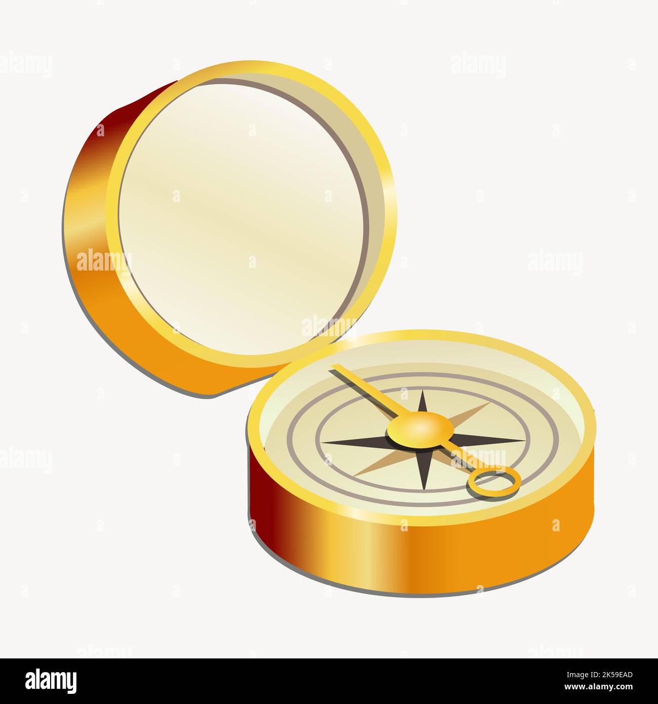 Pocket compass clipart, object illustration vector Stock Vector Image ...
