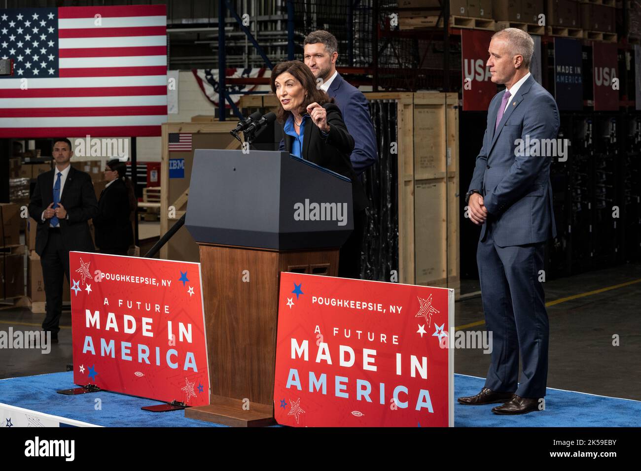 Poughkeepsie, NY - October 6, 2022: Governor Kathy Hochul speaks before ...