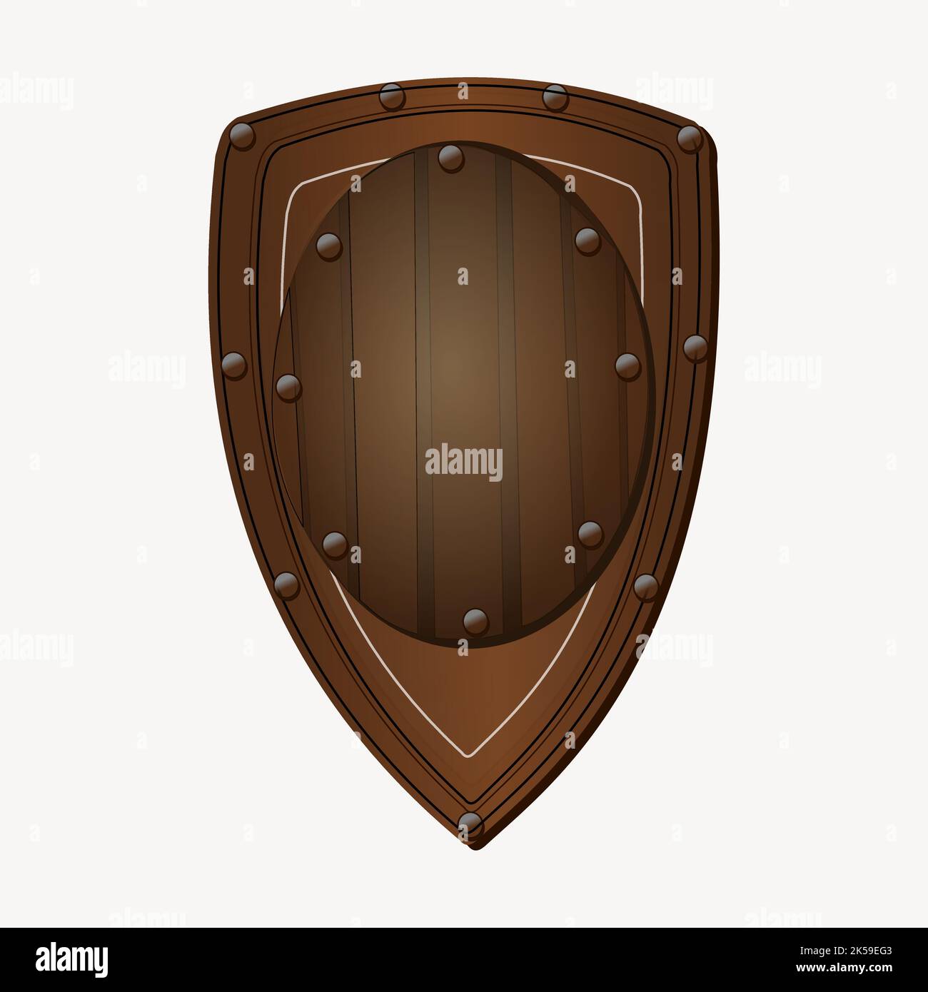 Wooden shield frame clipart, decoration illustration vector Stock ...