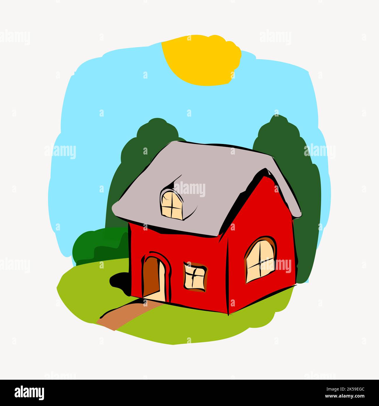 House cartoon clipart, real estate illustration vector Stock Vector ...