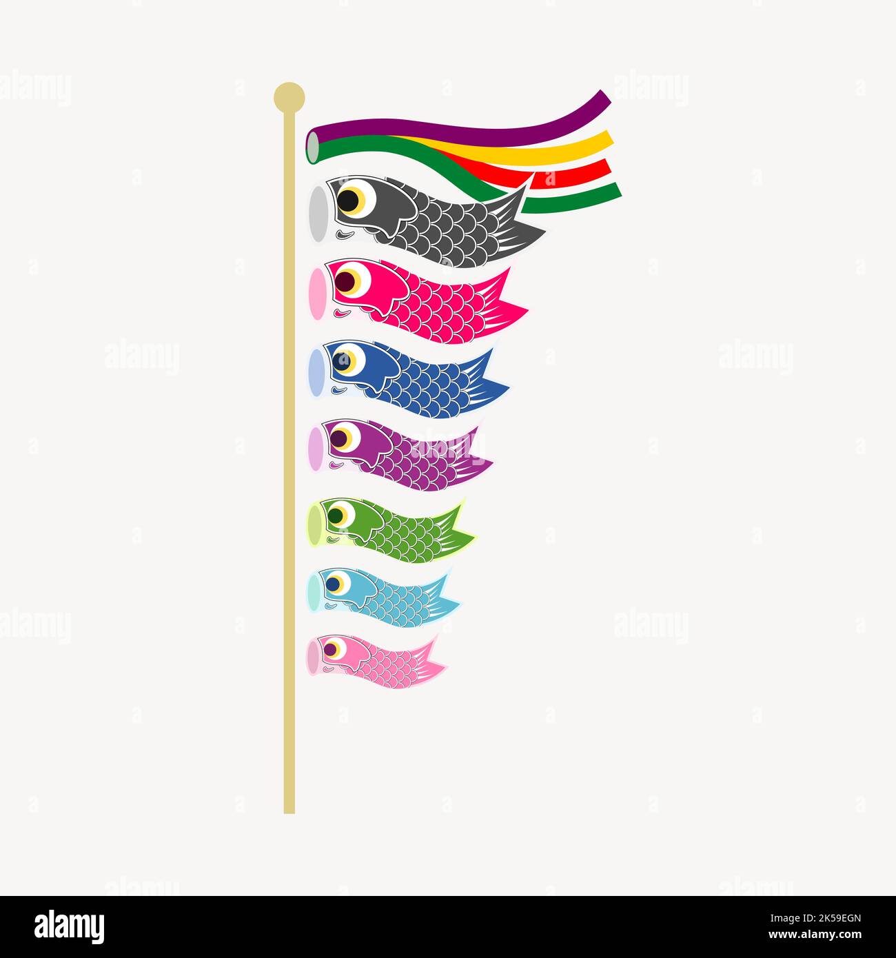 Koinobori carp streamer clipart, Japanese Children's day decoration ...