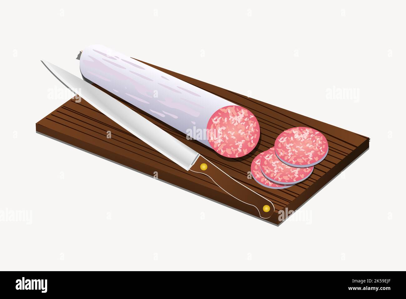 Salami clipart, food illustration vector Stock Vector Image & Art - Alamy