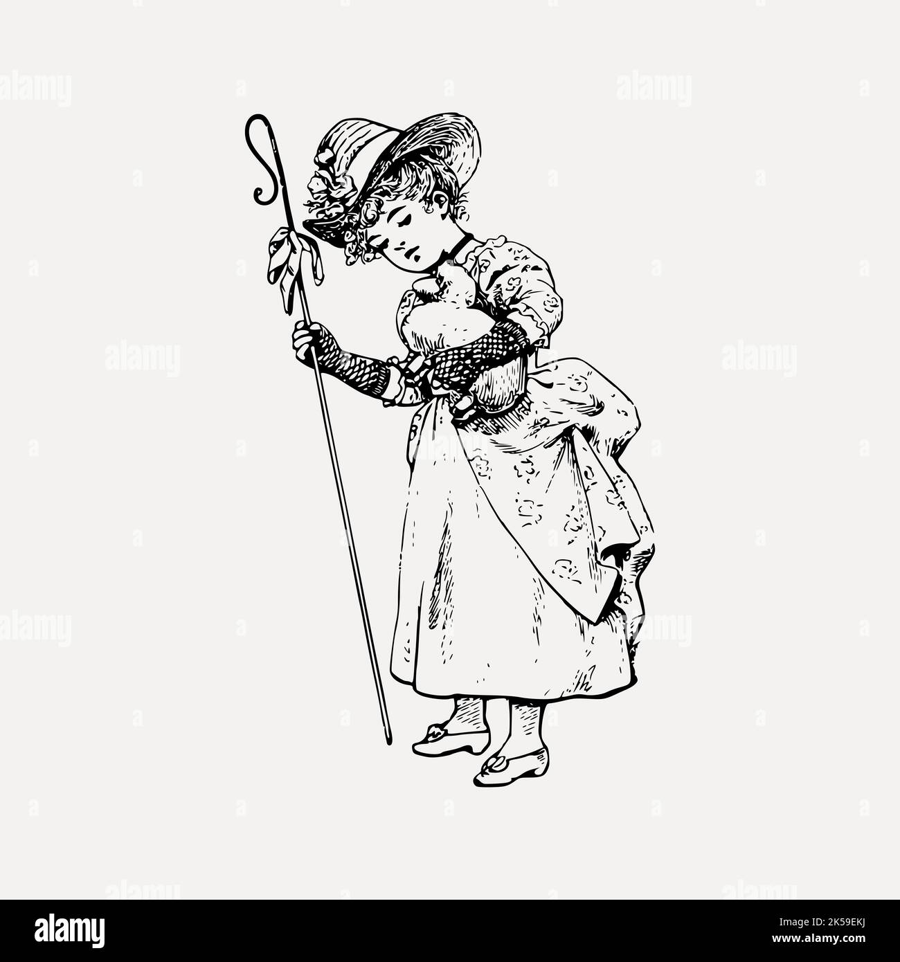 Kid holding staff illustration vector hi-res stock photography and ...