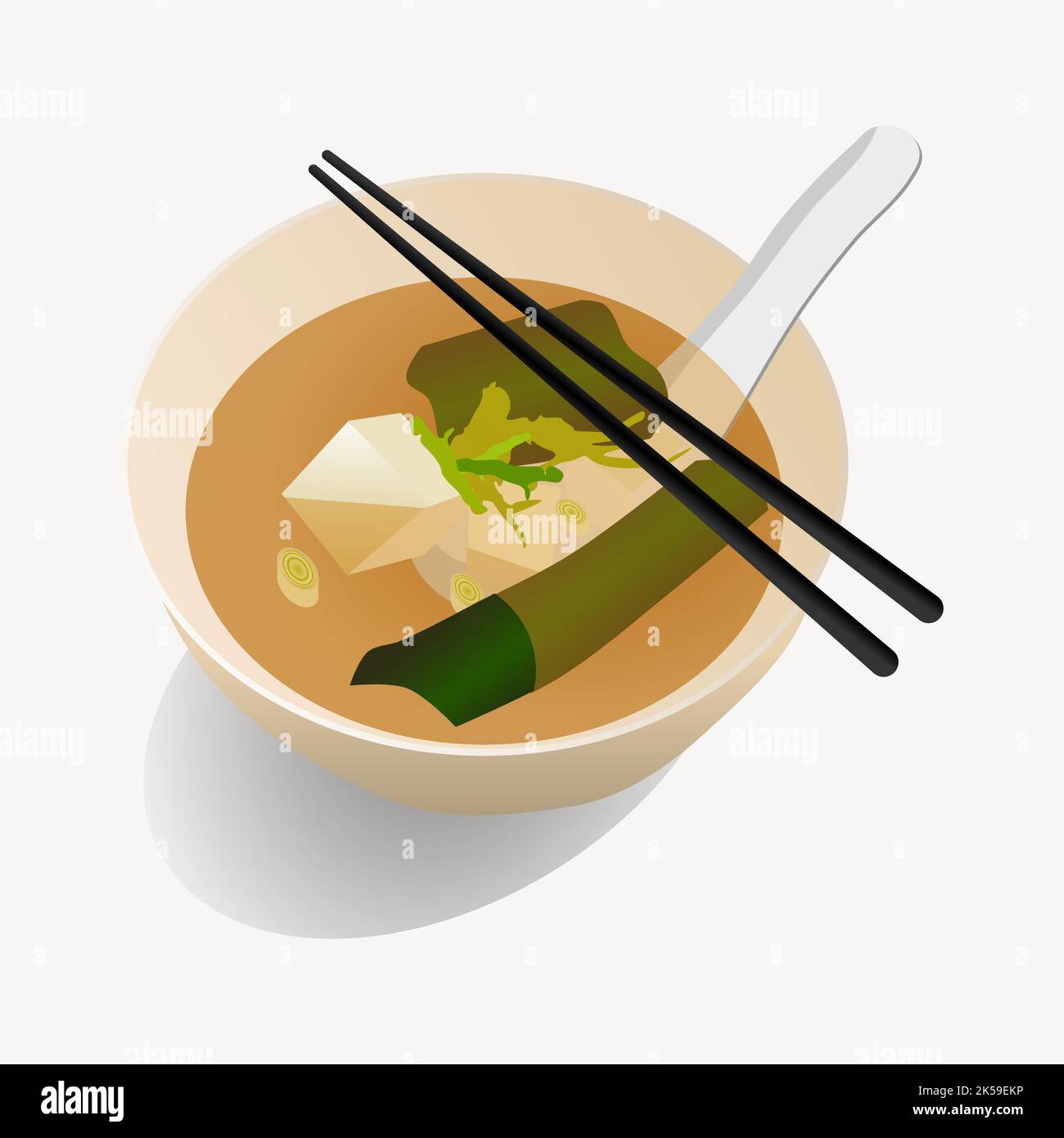 Miso soup clipart, Japanese food illustration vector Stock Vector Image ...