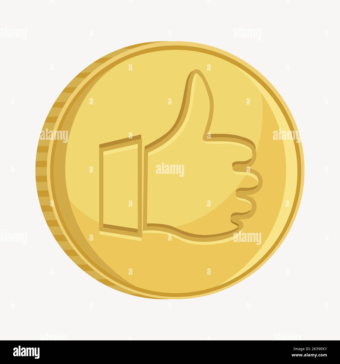 Thumbs up coin clipart, object illustration vector Stock Vector Image ...