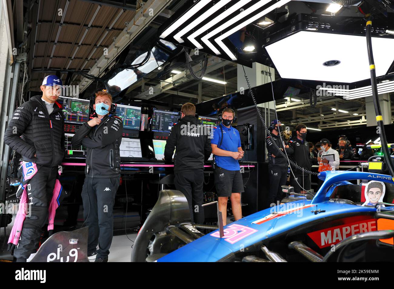 Suzuka, Japan, 07/10/2022, (L to R): Esteban Ocon (FRA) Alpine F1 Team ...