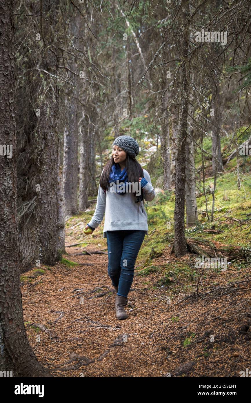 Woman walking on a trail in nature hi-res stock photography and images ...