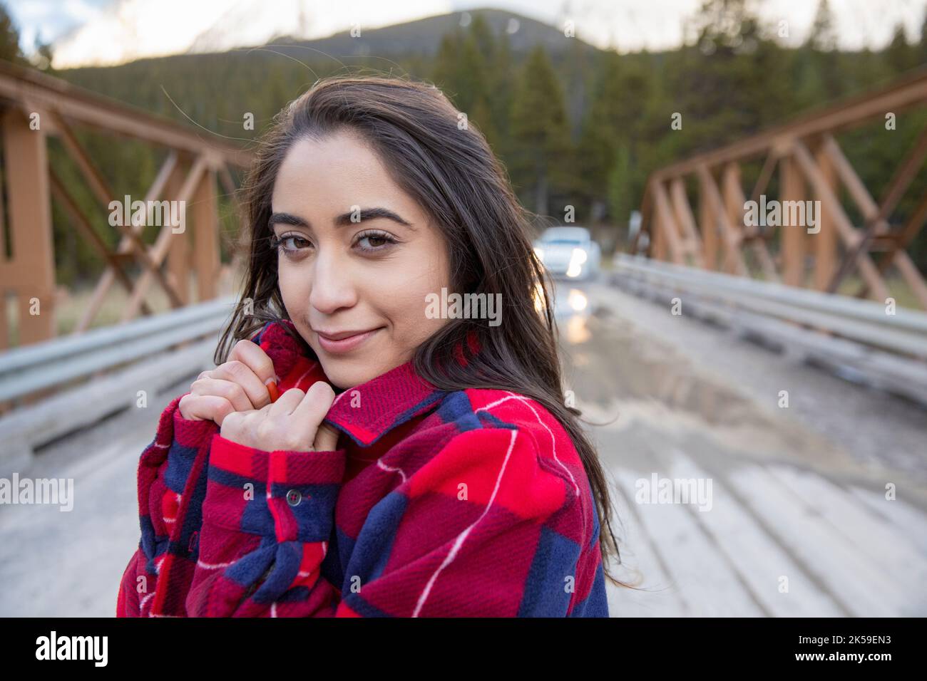 Woman on bridge hi-res stock photography and images - Alamy