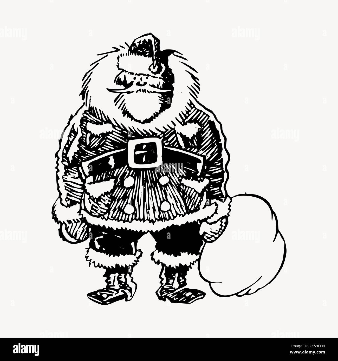 Santa Claus clipart, vintage Christmas illustration vector Stock Vector ...