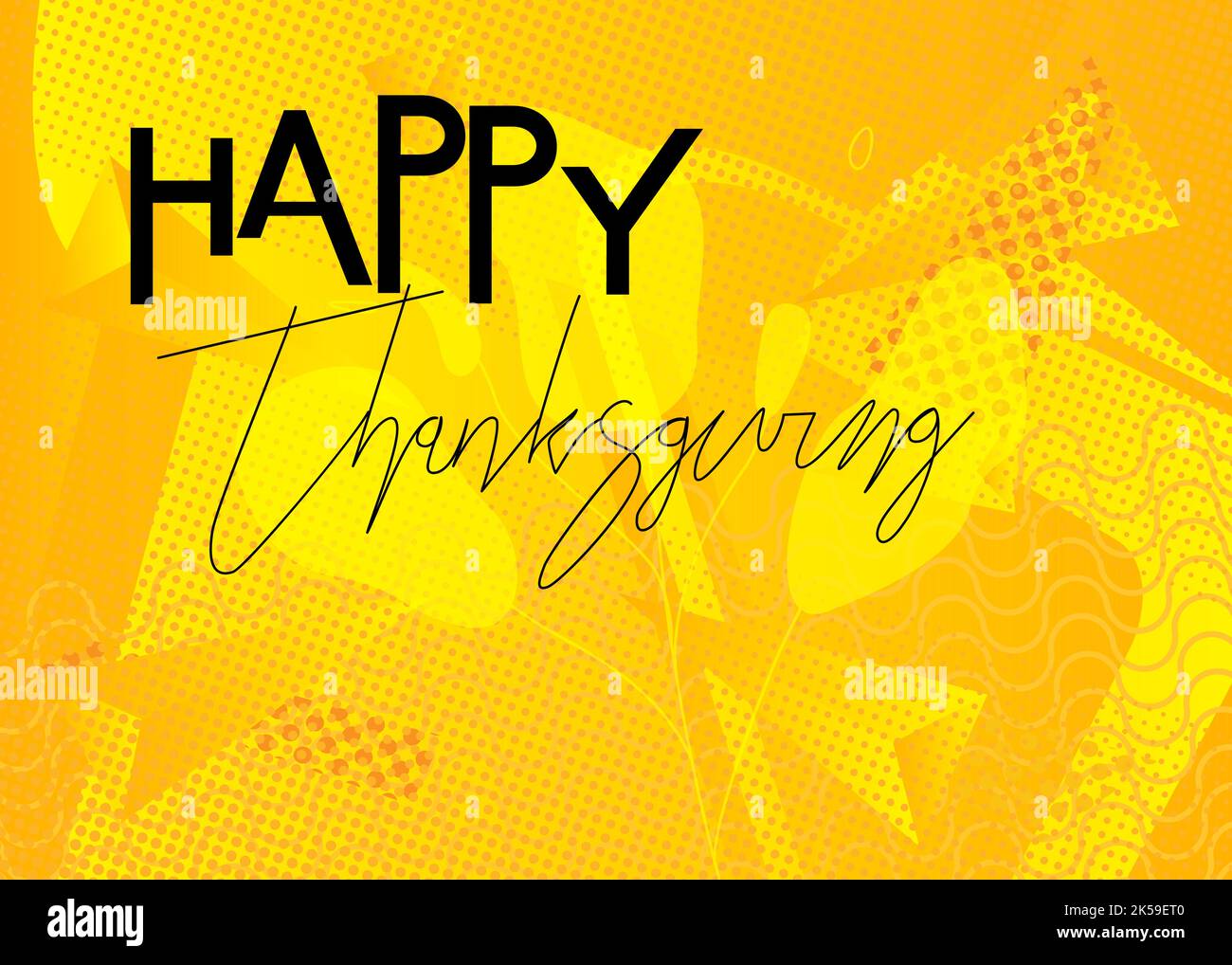 Thanksgiving. Word written with Children's font in cartoon style Stock ...