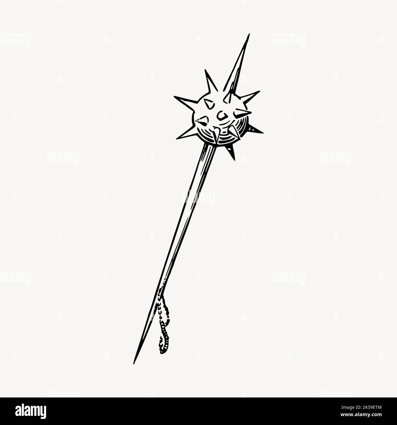 Mace clipart, medieval weapon illustration vector Stock Vector Image ...