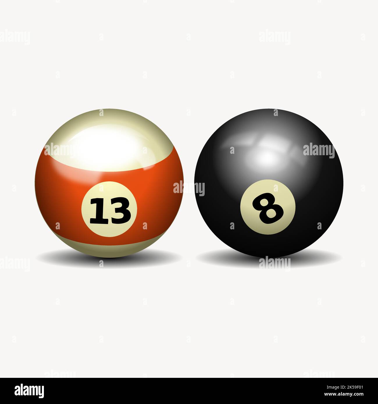 Billiard balls clipart, sport equipment illustration vector Stock ...